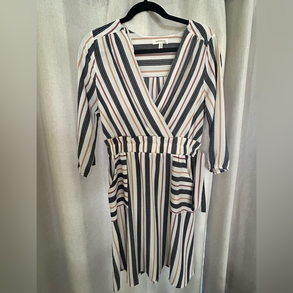 Monteau | Dresses | Monteau Multicolor Striped Long Sleeve Dress | Poshmark
